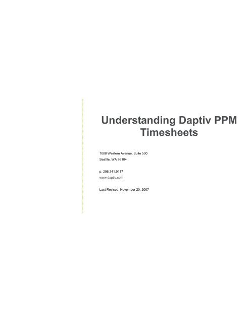 Understanding Daptiv PPM Timesheets