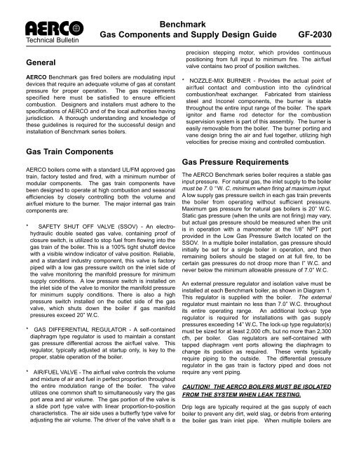 Benchmark Boiler Gas Train Guide - INDUSTRIAL HEATER