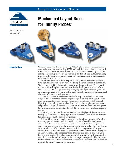 Mechanical Layout Rules for Infinity ProbesÂ® - MB Electronique