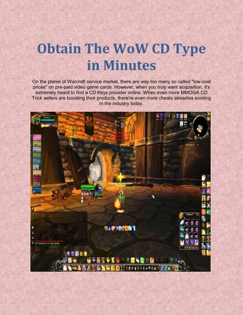 Obtain The WoW CD Type in Minutes