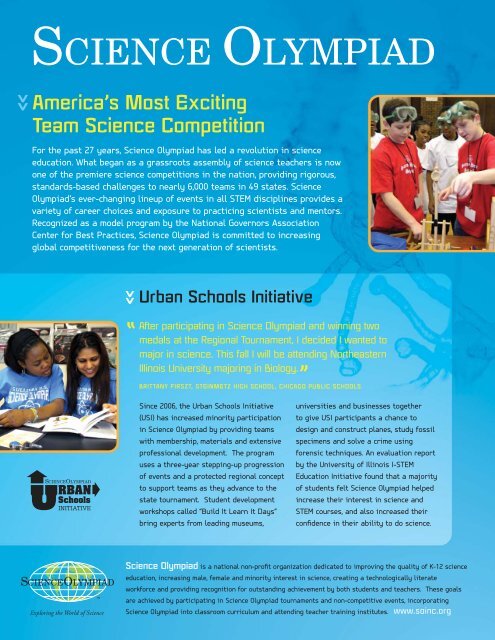 2011 Brochure - Science Olympiad