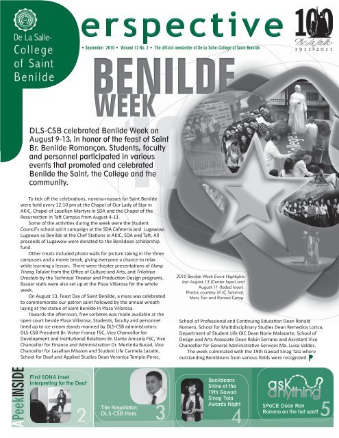 Perspective Vol 12 No. 2 - De La Salle-College of Saint Benilde