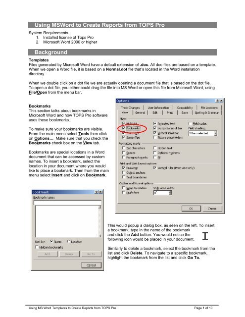 document - TOPS - Packaging Software