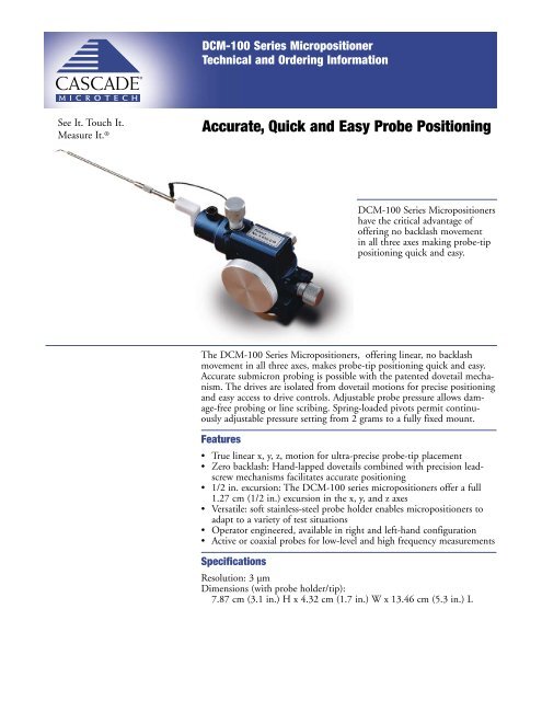 Accurate, Quick and Easy Probe Positioning - MB Electronique