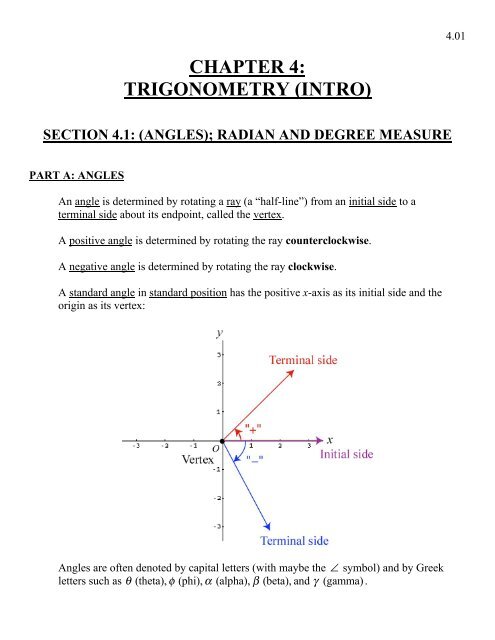 CHAPTER 4: TRIGONOMETRY (INTRO) - Kkuniyuk.com