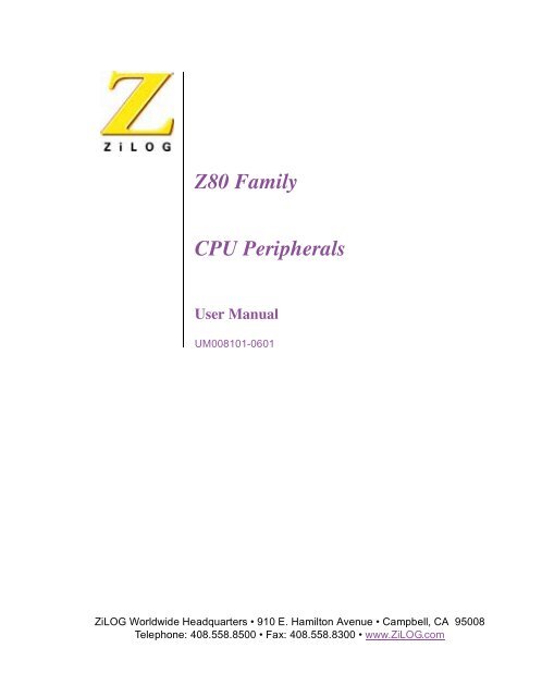 Z80 Family CPU Peripherals - Thomas Scherrer Z80-Family Official ...
