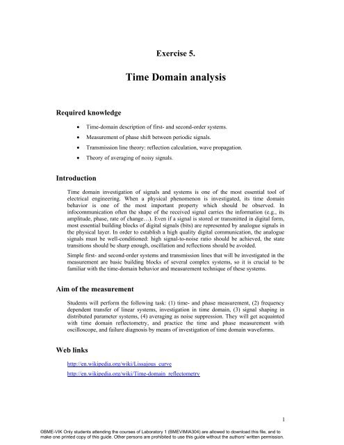 Time Domain Analysis