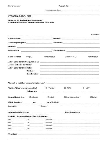 PERSONALBOGEN HERUNTERLADEN