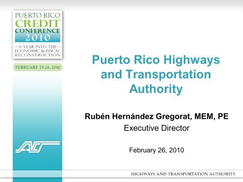 Puerto Rico Highways and Transportation Authority - Government ...