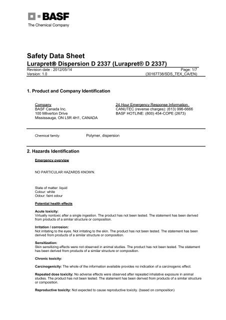 MSDS LURAPRET DISPERSION D 2337 (E).pdf - Prismadye
