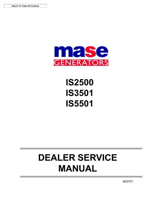 IS2500 IS3501 IS5501 - Mase Generators of North America