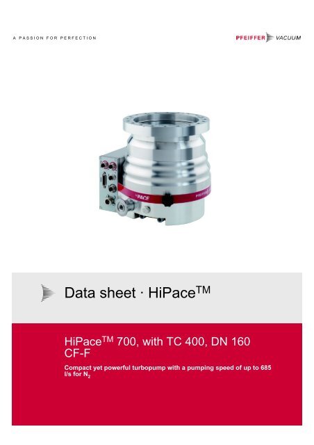Data sheet Â· HiPaceTM - Tecnovac