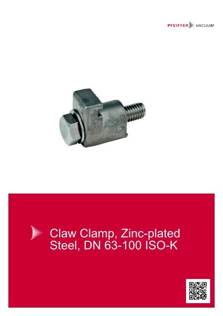 Claw Clamp, Zinc-plated Steel, DN 63-100 ISO-K - Pfeiffer Vacuum