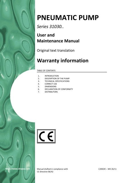PNEUMATIC PUMP - Dropsa