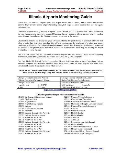 IL Airports Guide - Chicago Area Radio Monitoring Association