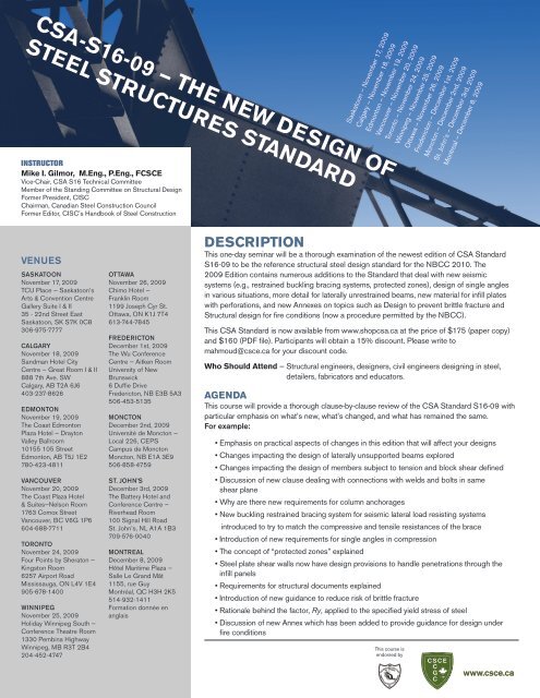 CSA-S16-09 — THE NEW DESIGN OF STEEL STRUCTURES ...