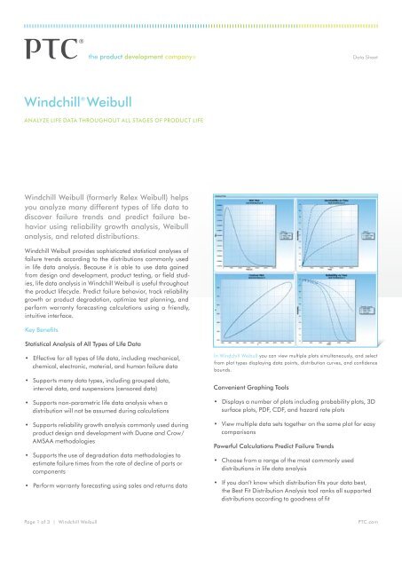 Windchill Weibull (formerly Relex Weibull) Data Sheet - PTC.com
