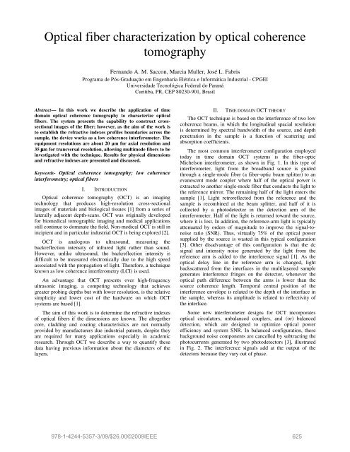 Optical fiber characterization by optical coherence tomography