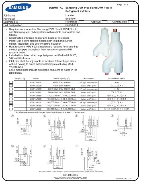 Samsung DVM Y Joint Submittal - pdf - Samsung System AC