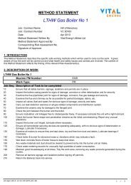 METHOD STATEMENT Gas Systems - Vital Energi