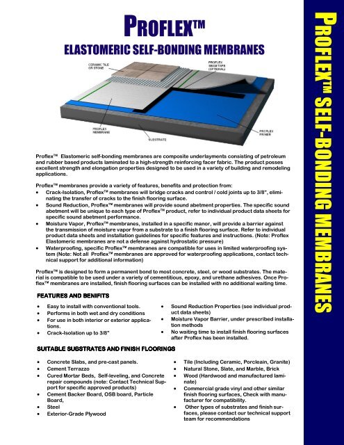 ELASTOMERIC SELF-BONDING MEMBRANES - Proflex Products Inc.
