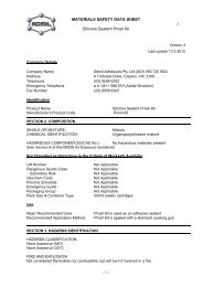 TECHNICAL DATA SHEET Prosil 40 ... - Admil Adhesives