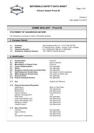 TECHNICAL DATA SHEET Prosil 40 ... - Admil Adhesives