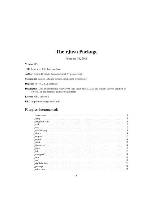 The Rjava Package Nextag Supports Open Source Initiatives