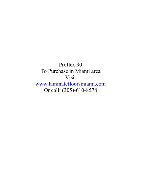 specifications proflex 90 - Laminate Floors