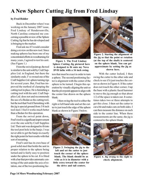 A New Sphere Cutting Jig from Fred Lindsay - Lindsay Lathe Tools