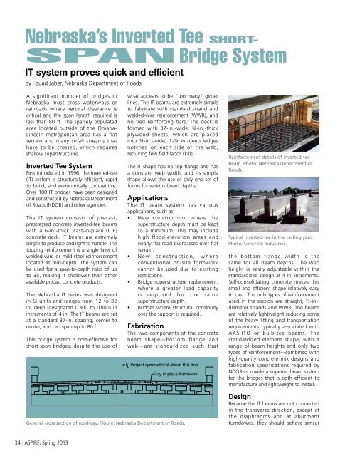 Nebraska's Inverted Tee SHORT- SPAN Bridge System