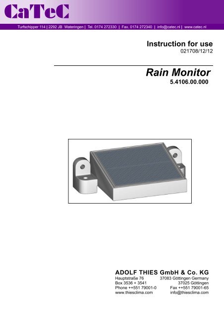 Rain Monitor 5.4106.00.000 ADOLF THIES GmbH & Co. KG