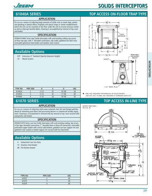 SOLIDS INTERCEPTORS 61000