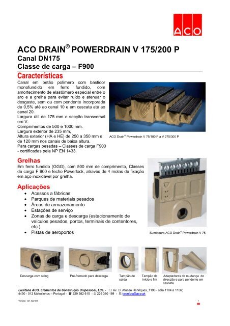 ACO DRAIN POWERDRAIN V 175/200 P - lusitana aco