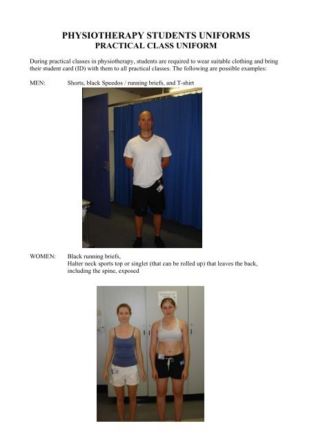 physiotherapy students uniforms practical class uniform