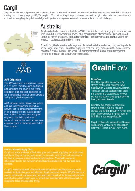 Cargill Australia Fact sheet - AWB Limited