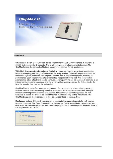 OVERVIEW ChipMax2 is a high-speed universal ... - Elektronika