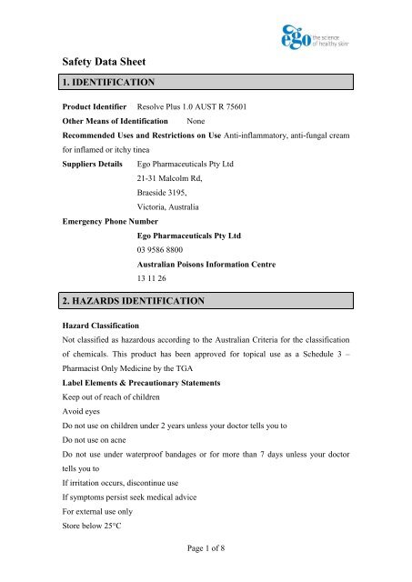 Safety Data Sheet - Briggate Medical Company
