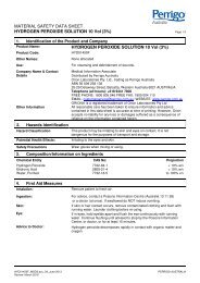 MSDS for Hydrogen Peroxide, 3% Catalog # 1202E - Henry Schein
