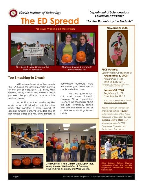 The ED Spread - College of Science - Florida Institute of Technology