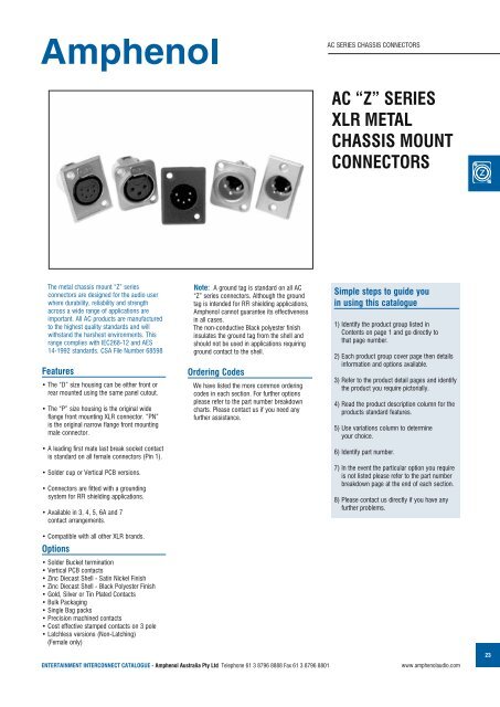 Amphenol Audio connectors