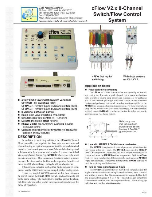 cFlow flow/switch perfusion control - Cell MicroControls