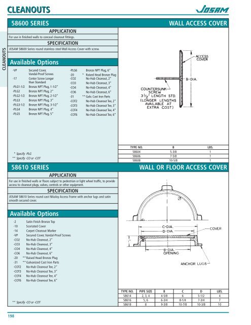 Catalog Sheet - Josam