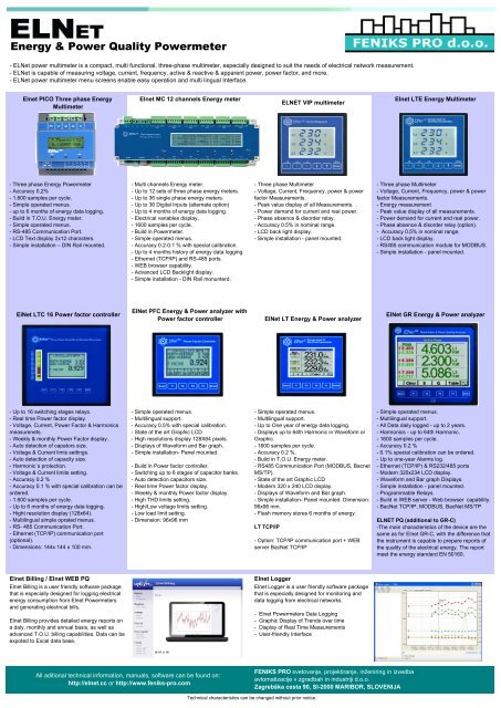 Energy & Power Quality Powermeter - Elnet best Power and energy ...