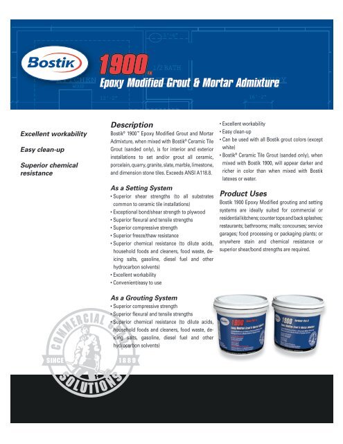 Epoxy Modified Grout & Mortar Admixture - Bostik, Inc