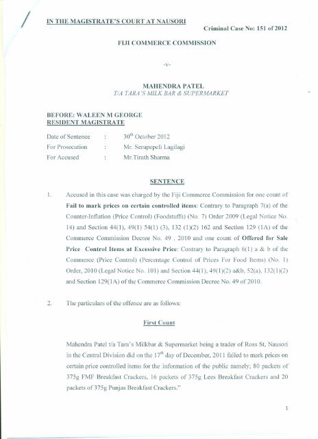 Fiji Commerce Commission vs Mahendra Patel - The Commerce ...