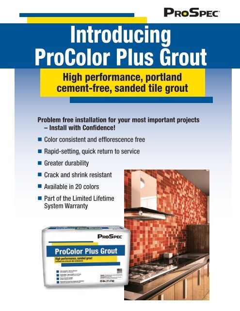 Introducing ProColor Plus Grout - Prospec