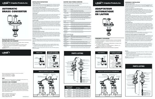 Orbit WaterMaster 57034-57035 Brass Automatic ... - Irrigation Direct
