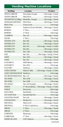 Vending Machine Locations - Auxiliary Services at UNC Charlotte