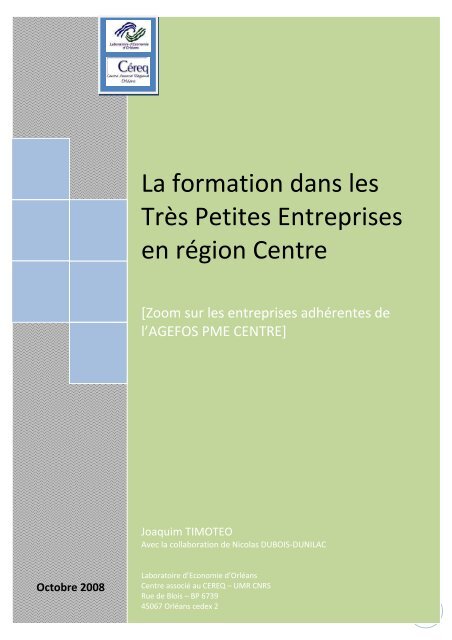 le rapport - AGEFOS PME Centre
